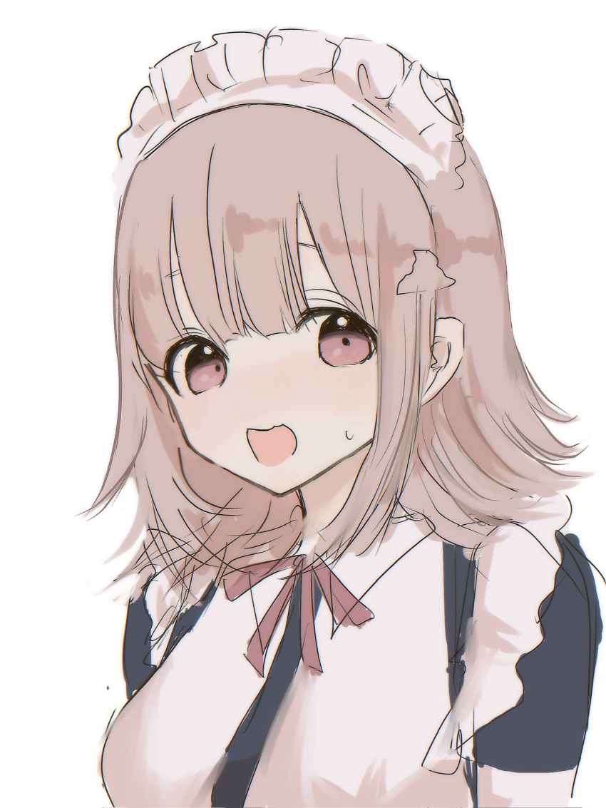 Safebooru - 1girl :o black dress breasts brown hair danganronpa (series) danganronpa 2: goodbye ...