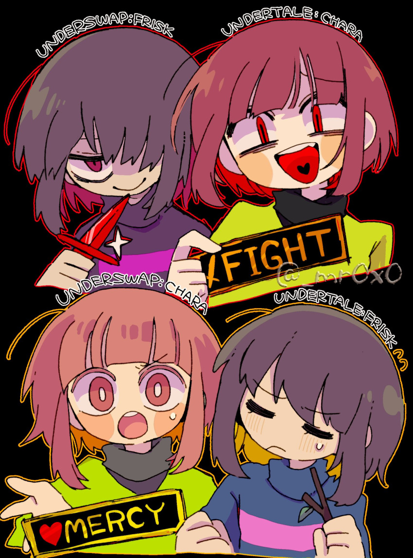 Safebooru - 4girls = = alternate universe blue sweater bright pupils ...