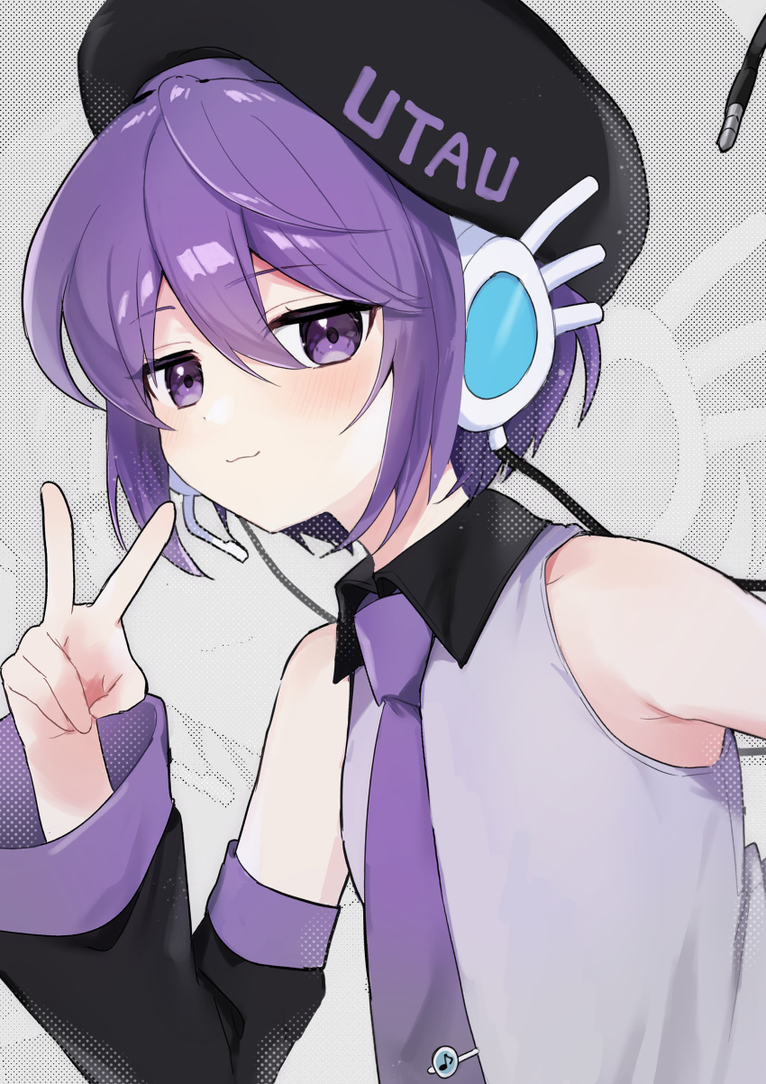 Safebooru - 1girl :3 absurdres akikan sabago ascot beret black hat black sleeves detached ...