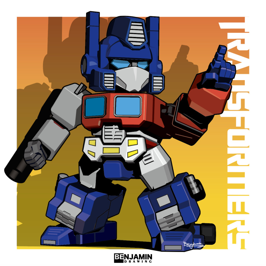 Safebooru - arm cannon autobot benjamin (user scjv3278) blue eyes chibi ...