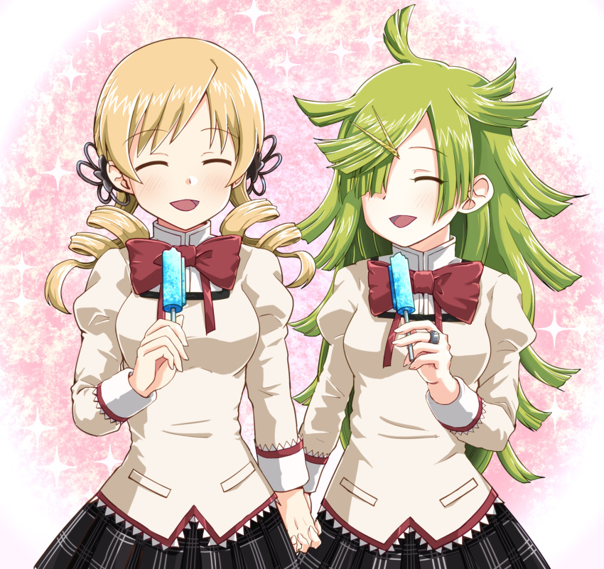 Safebooru - aki mabayu blonde hair bow bowtie closed eyes drill hair ...