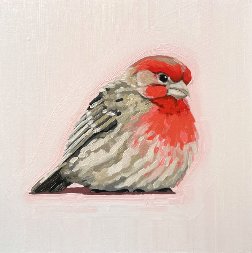 Safebooru - animal animal focus bird english commentary grey background ...