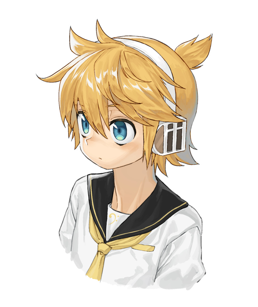 Safebooru - 1boy black sailor collar blonde hair blue eyes closed mouth commentary request ...