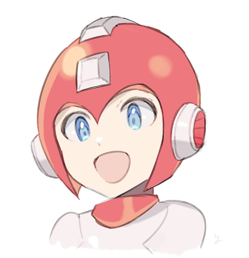 Safebooru - 1boy blue eyes bodysuit cropped torso happy helmet highres ...