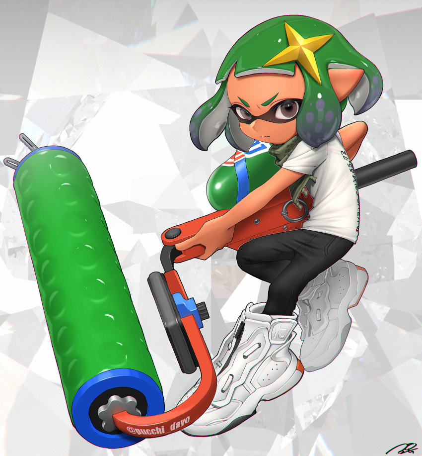 Safebooru - 1girl artist name bandana bandana around neck black pants ...