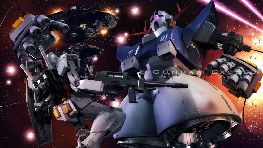 Safebooru - 3d a baoa qu artist name asteroid battle beam cannon beam rifle cable commentary ...