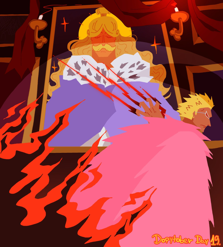 Safebooru - 1boy angry blonde hair closed eyes coat donquixote ...