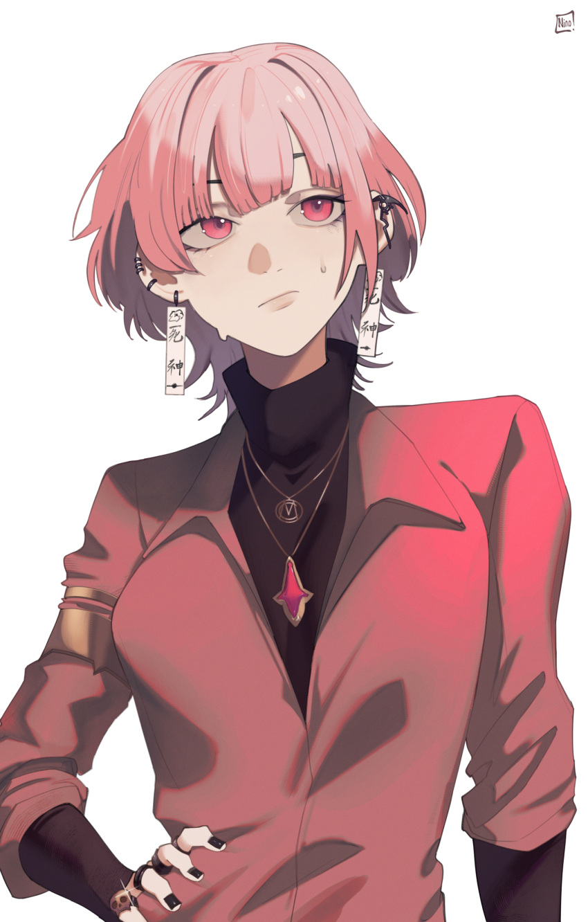 Safebooru - 1girl alternate costume alternate hair length alternate hairstyle black nails ear ...