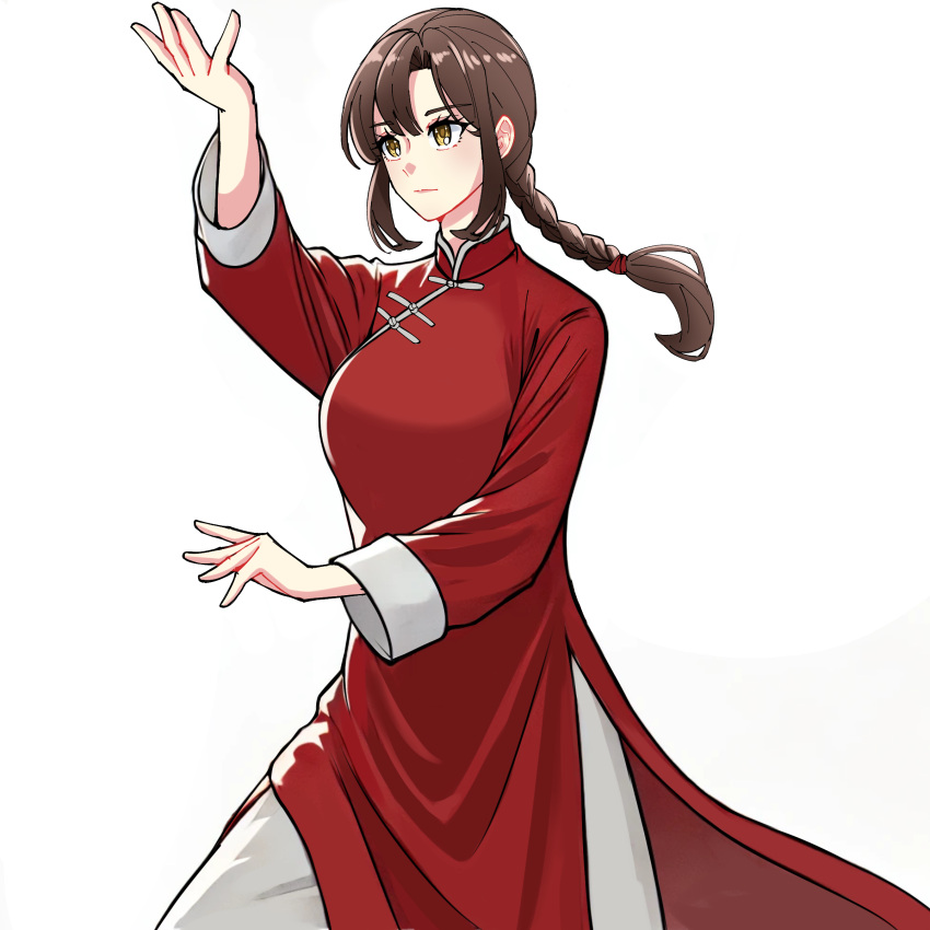 Safebooru - 1girl absurdres brown hair changpao china dress chinese ...