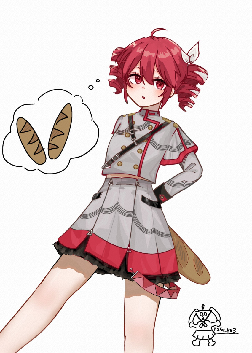 Safebooru - 1girl ahoge arms behind back baguette belt black belt black sleeve cuffs blush bow ...