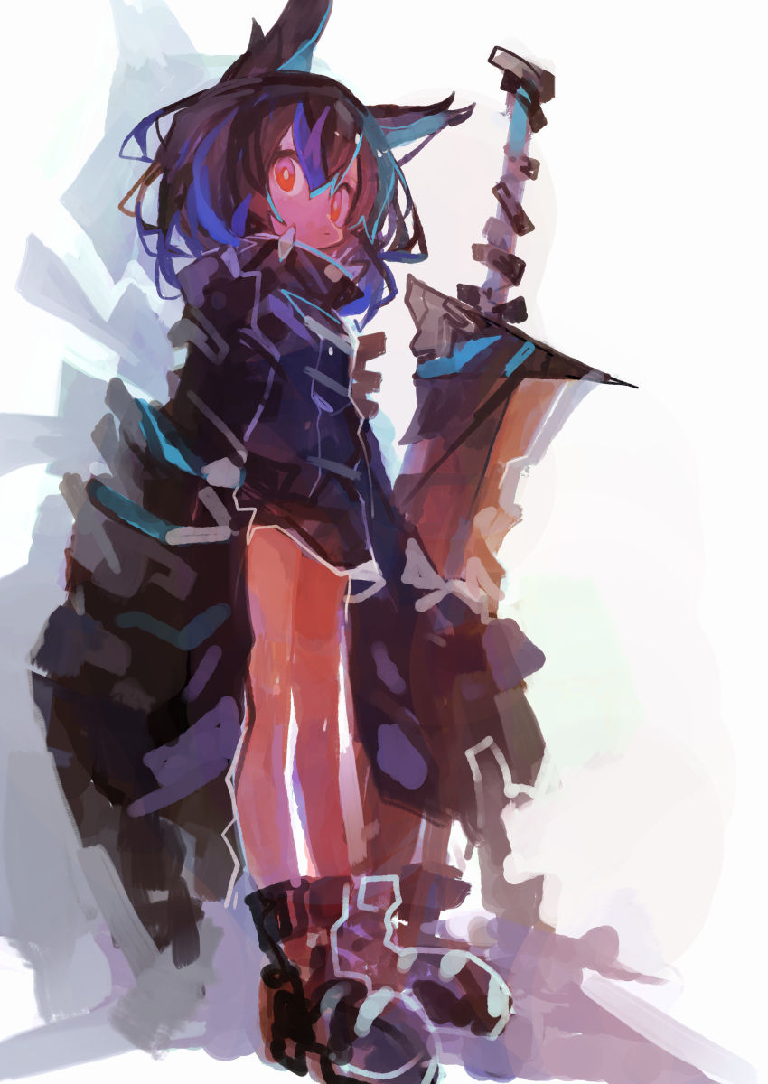 Safebooru - 1girl absurdres animal ears black dress black footwear black hair blue eyes boots ...