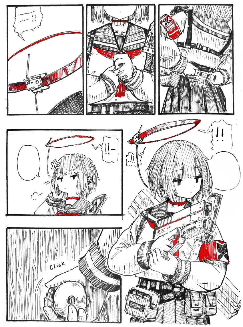 Safebooru - ! 1girl absurdres anger vein armband blunt bangs choker deadpan doorknob dressing ...