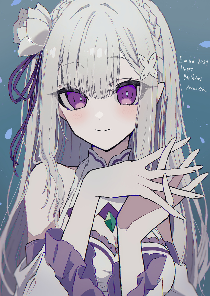 Safebooru - 1girl 2024 artist name azami miko bare shoulders birthday ...