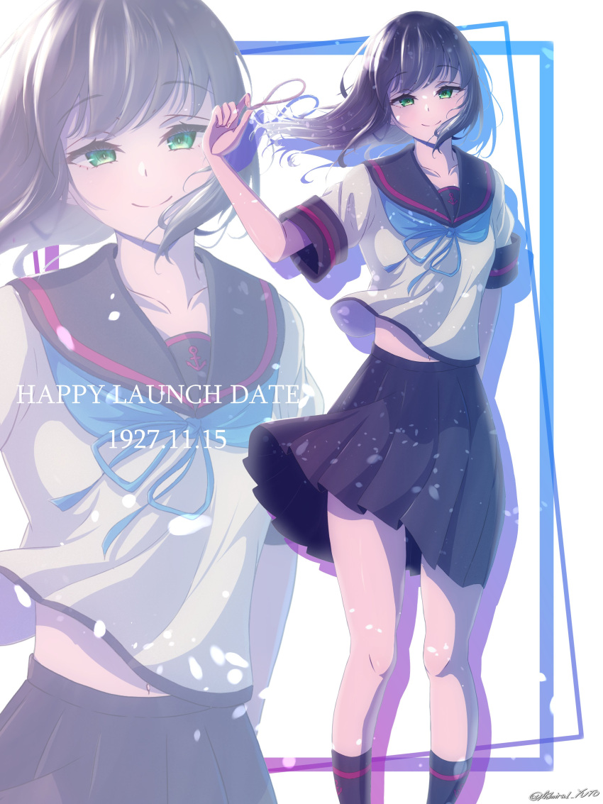 Safebooru - 1girl absurdres alternate hair length alternate hairstyle black hair black sailor ...