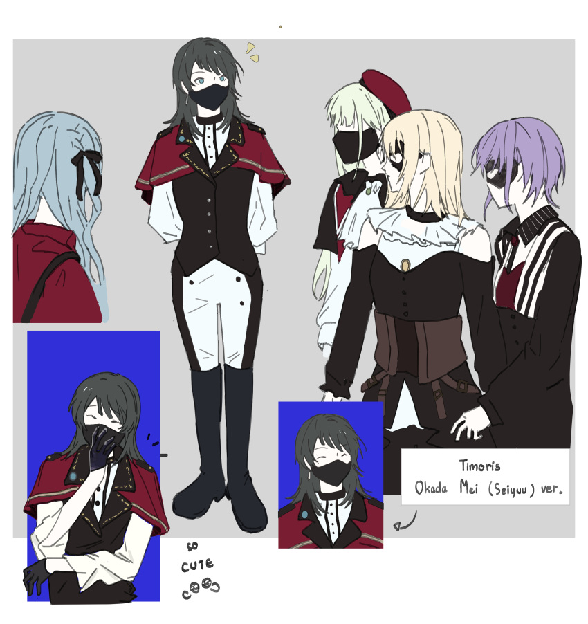 Safebooru - 5girls absurdres ave mujica (bang dream!) black dress black footwear black mask ...