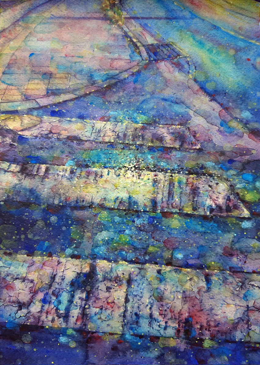 Safebooru - absurdres crosswalk day from above highres jobanni no ...