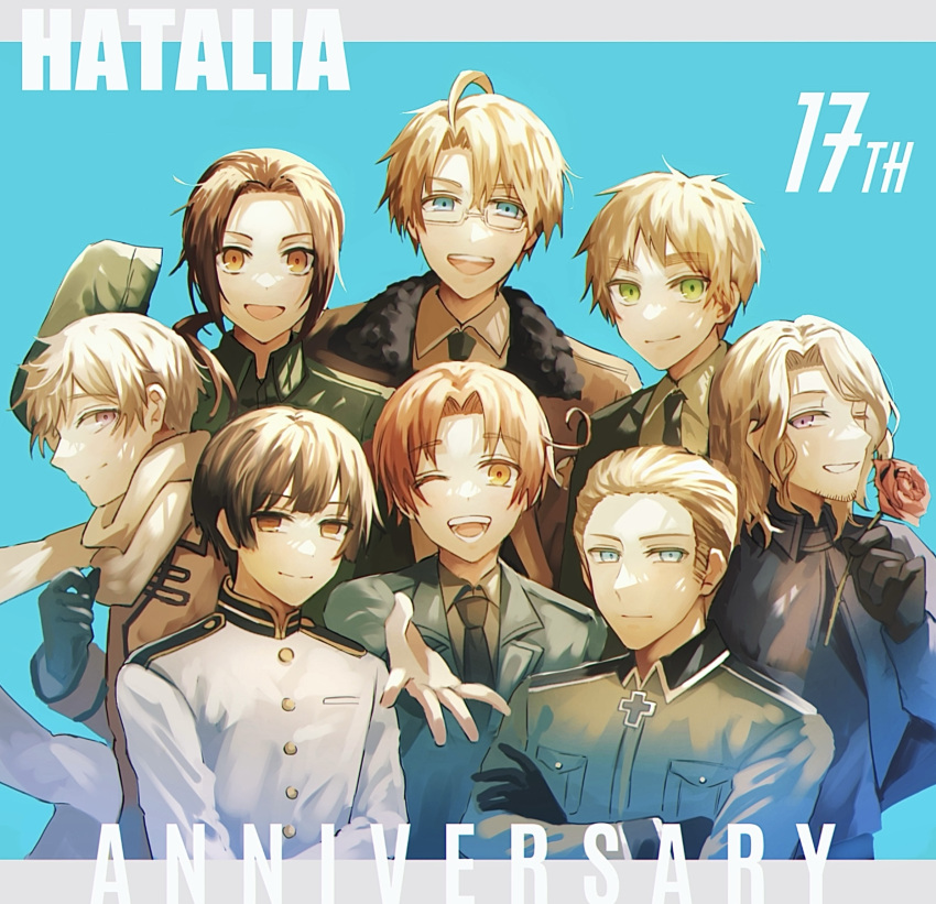 Safebooru - 6+boys absurdres america (hetalia) anniversary axis powers hetalia black cape black ...