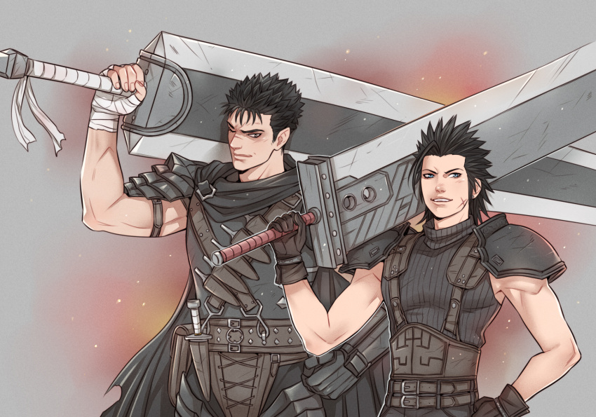 Safebooru - 2boys arm strap armor bandaged hand bandages belt belt ...