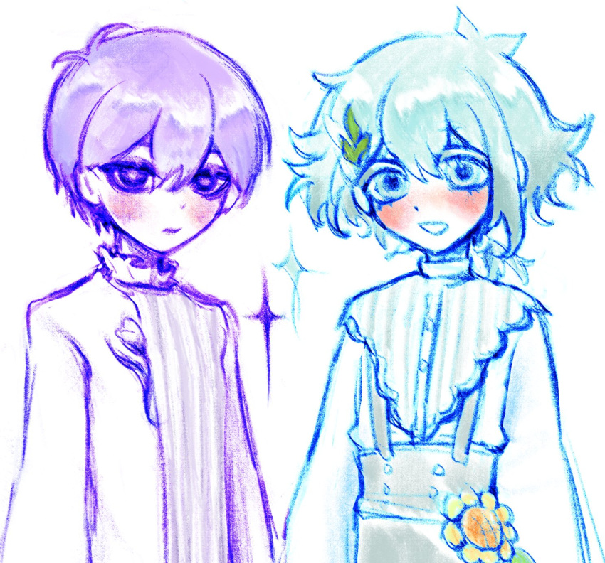 Safebooru - 2boys alternate costume alternate hair color basil (faraway) (omori) basil (omori ...