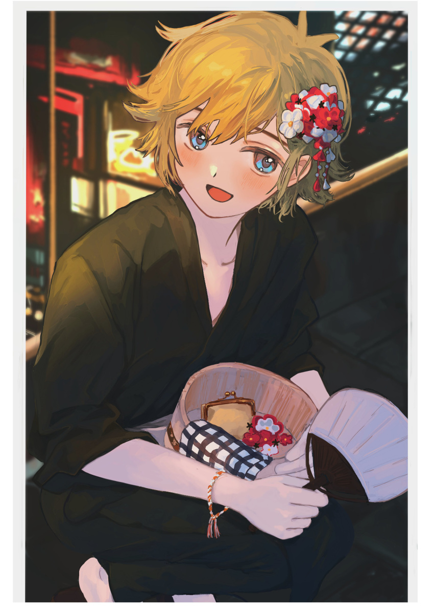 Safebooru - 1boy absurdres alternate costume basil (faraway) (omori) basil (omori) blonde hair ...