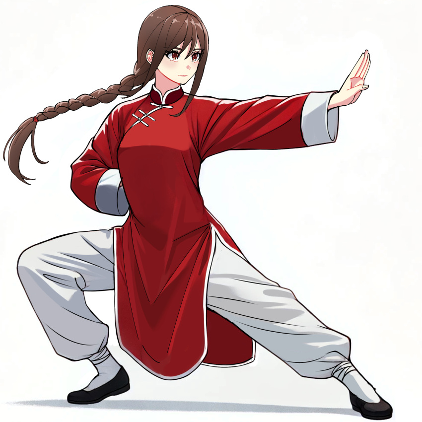 Safebooru - 1girl absurdres brown hair changpao china dress chinese ...