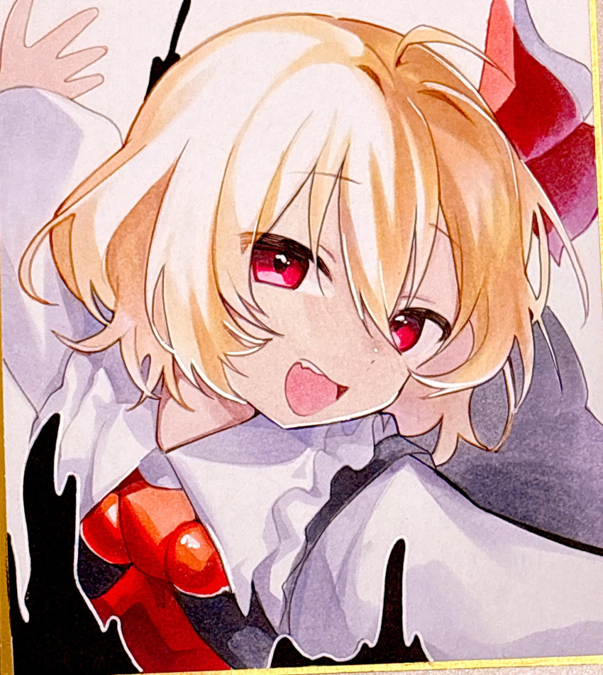 Safebooru - 1girl ascot blonde hair bow collared shirt commentary ...