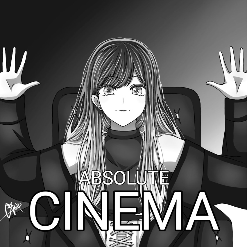 Safebooru - 1girl :3 absolute cinema (meme) armpits artist name black ...