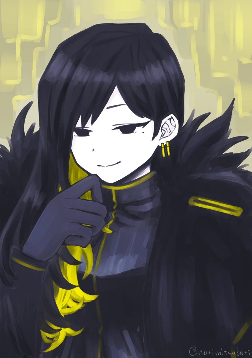 Safebooru - 1girl absurdres binah (project moon) black dress black hair closed mouth colored ...