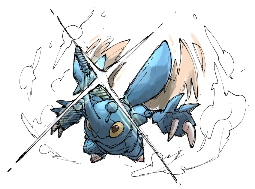 Safebooru - :3 bug claws colored sclera dust cloud flying full body ...