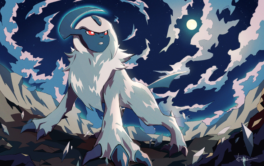 Safebooru - absol animal focus bright pupils claws clouds commentary ...