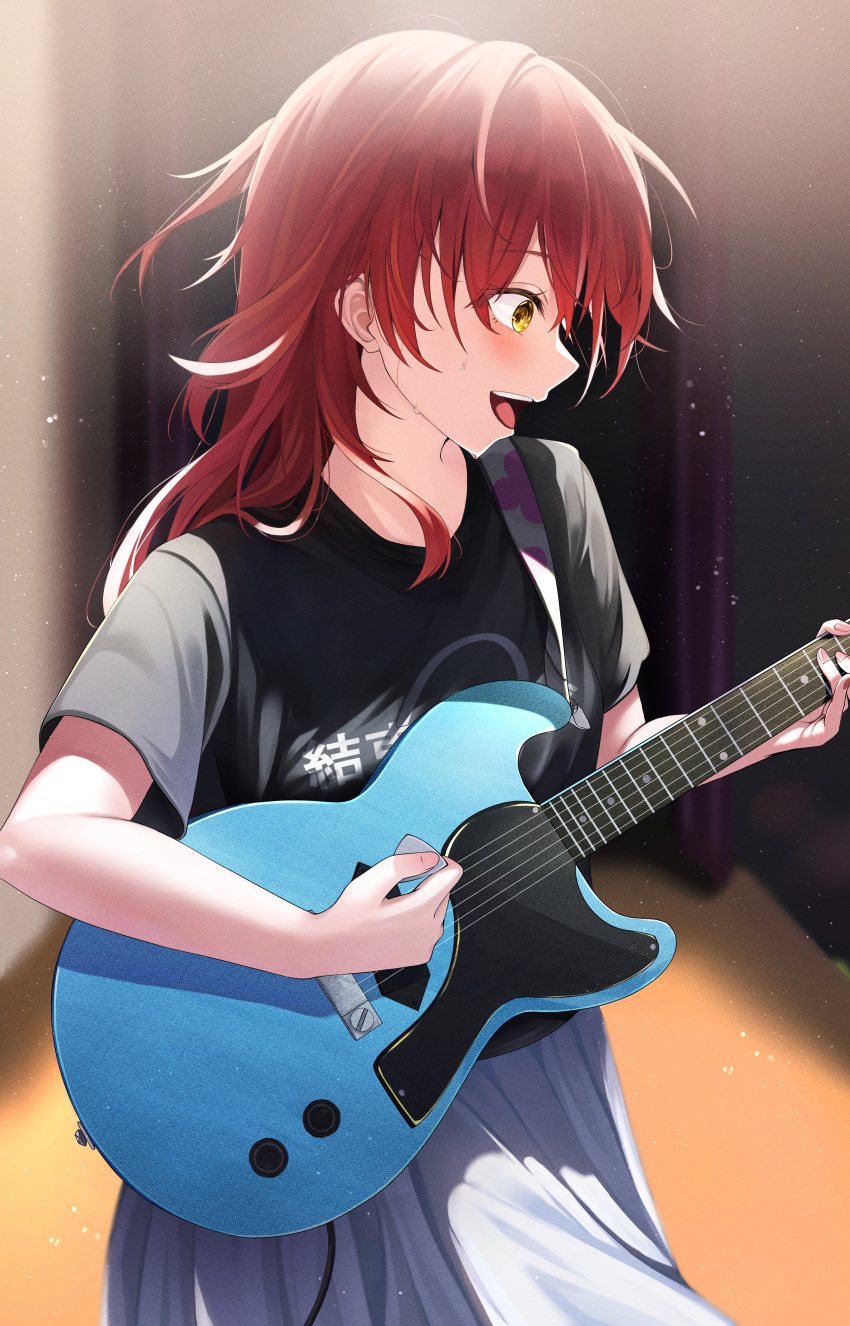 Safebooru - 1girl a o 1016 absurdres black shirt bocchi the rock! clothes writing commentary ...