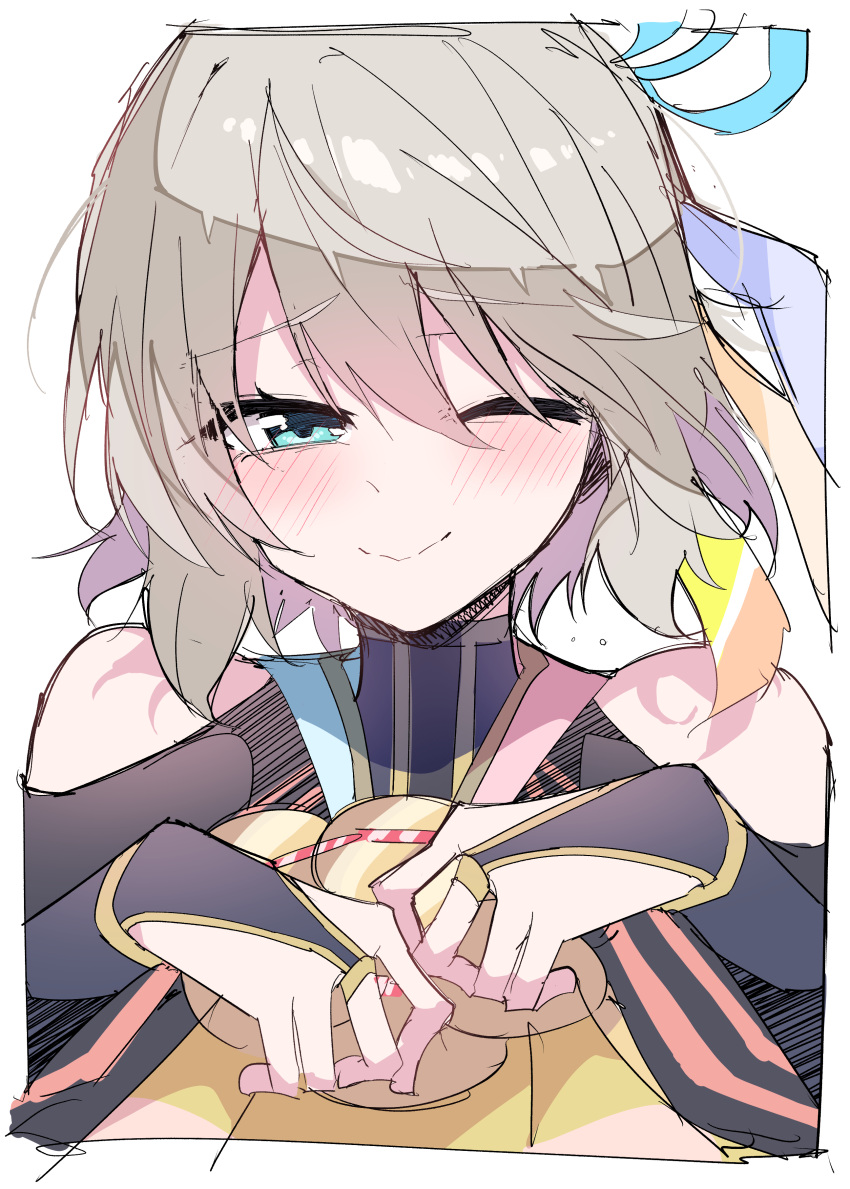 Safebooru - 1girl absurdres blue eyes blush bridal gauntlets brown hair dress hair ribbon ...