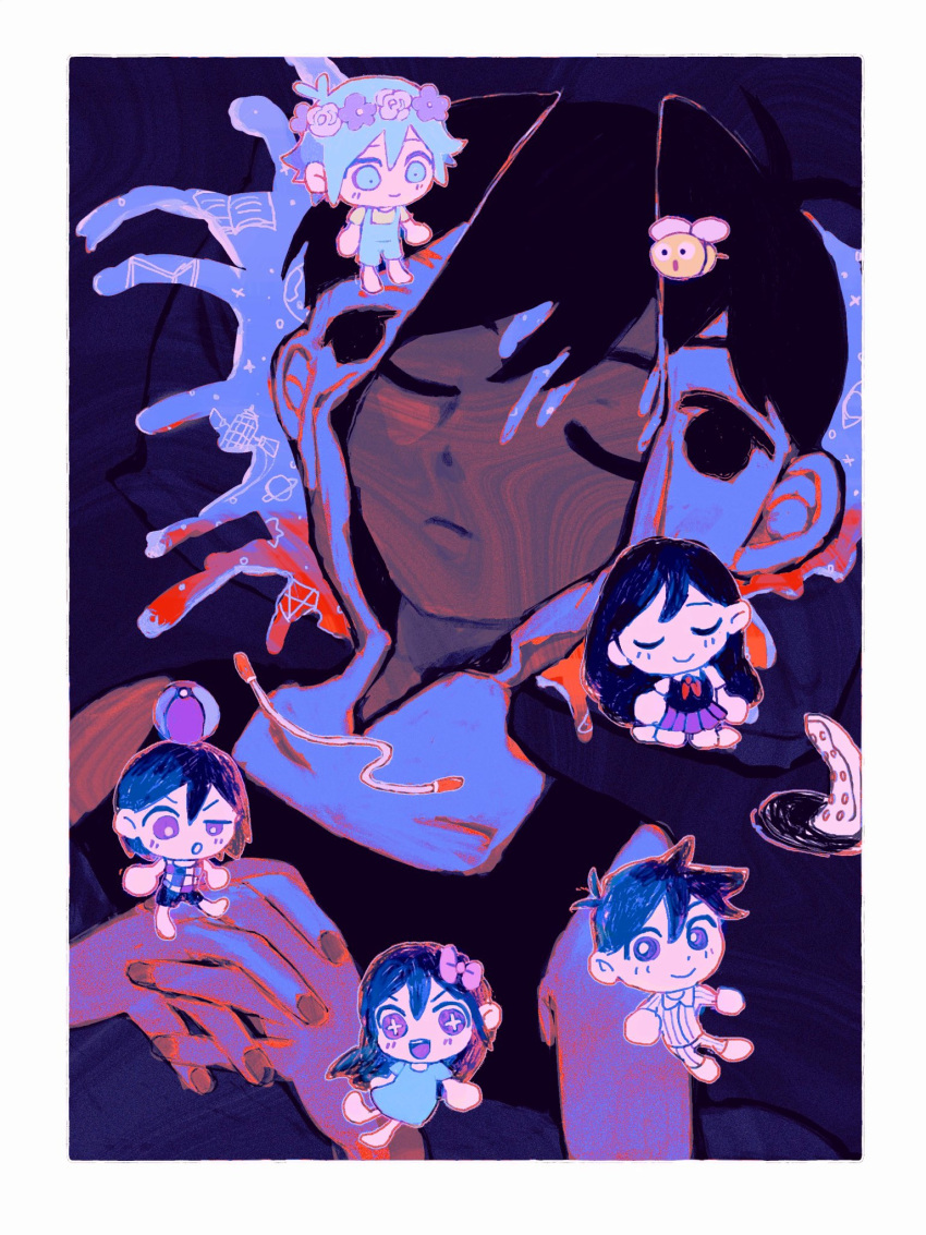 Safebooru - + + 2girls 5boys abbi (omori) antenna hair aubrey ...