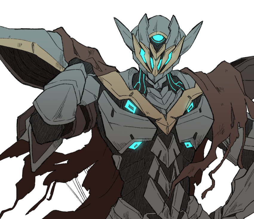 Safebooru - 1other armor brown cape cape facing viewer gauntlets ...