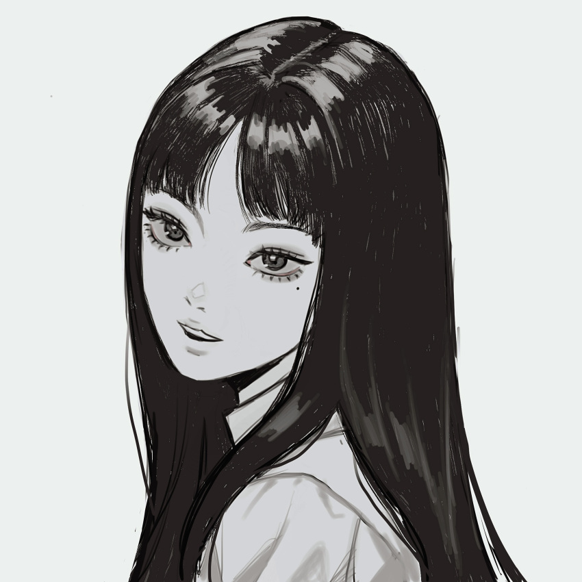 Safebooru - 1girl commentary request eyelashes eyeshadow greyscale ...