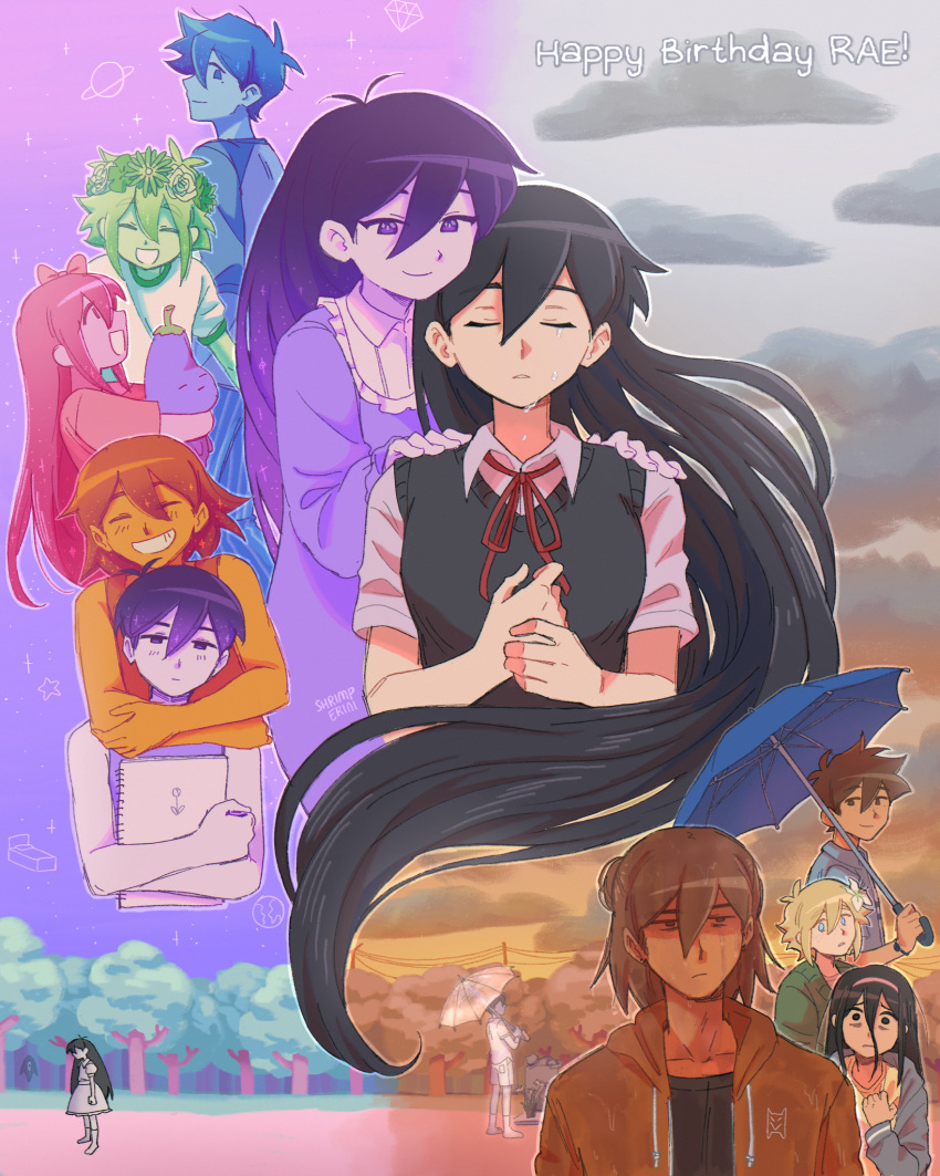 Safebooru - 5girls 6+boys :d ^ ^ alternate universe antenna hair artist ...