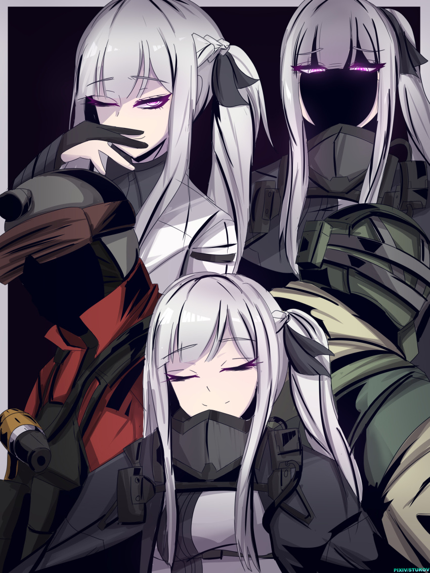 Safebooru - 1girl absurdres ak-12 (girls' frontline) armor artificial eye closed eyes girls ...