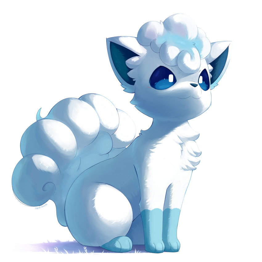 Safebooru - :3 absurdres alolan vulpix blue sclera bright pupils closed ...
