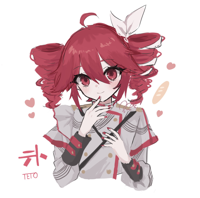 Safebooru - 1girl absurdres ahoge baguette belt black belt black sleeve cuffs blush bow bread ...