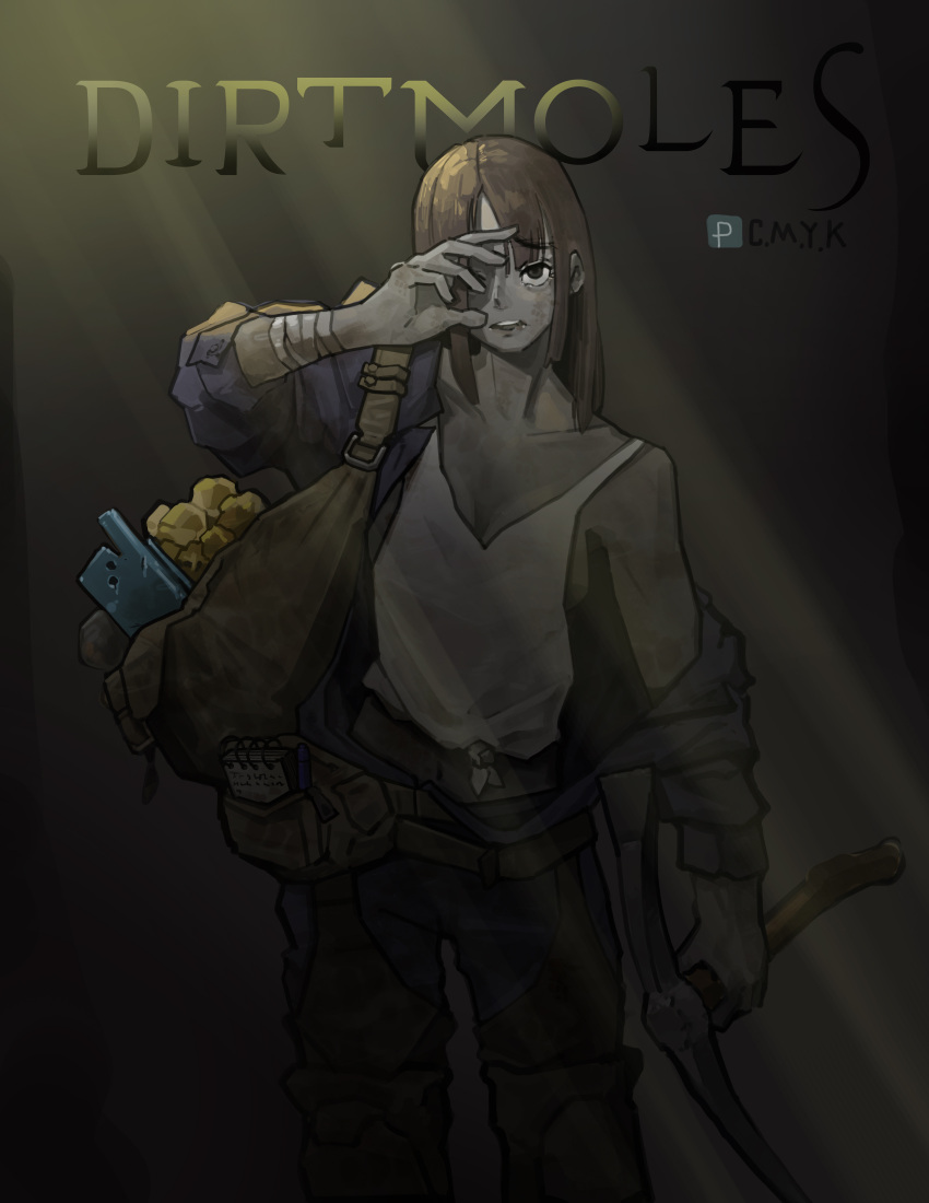 Safebooru - 1girl absurdres bag bandaged arm bandages belt pouch blue ...