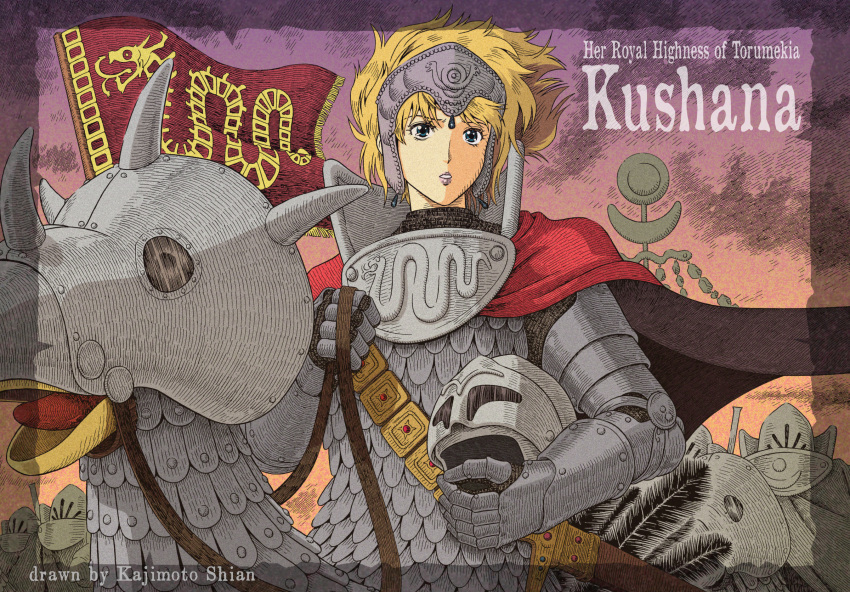 Safebooru - 1970s (style) 1980s (style) 1girl armor army banner blonde ...