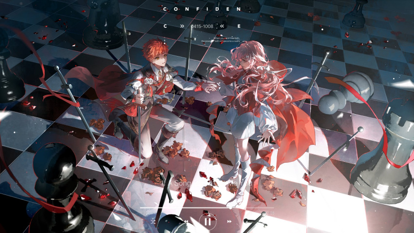 Safebooru - 1boy 1girl board game cape champion uniform chess chess ...