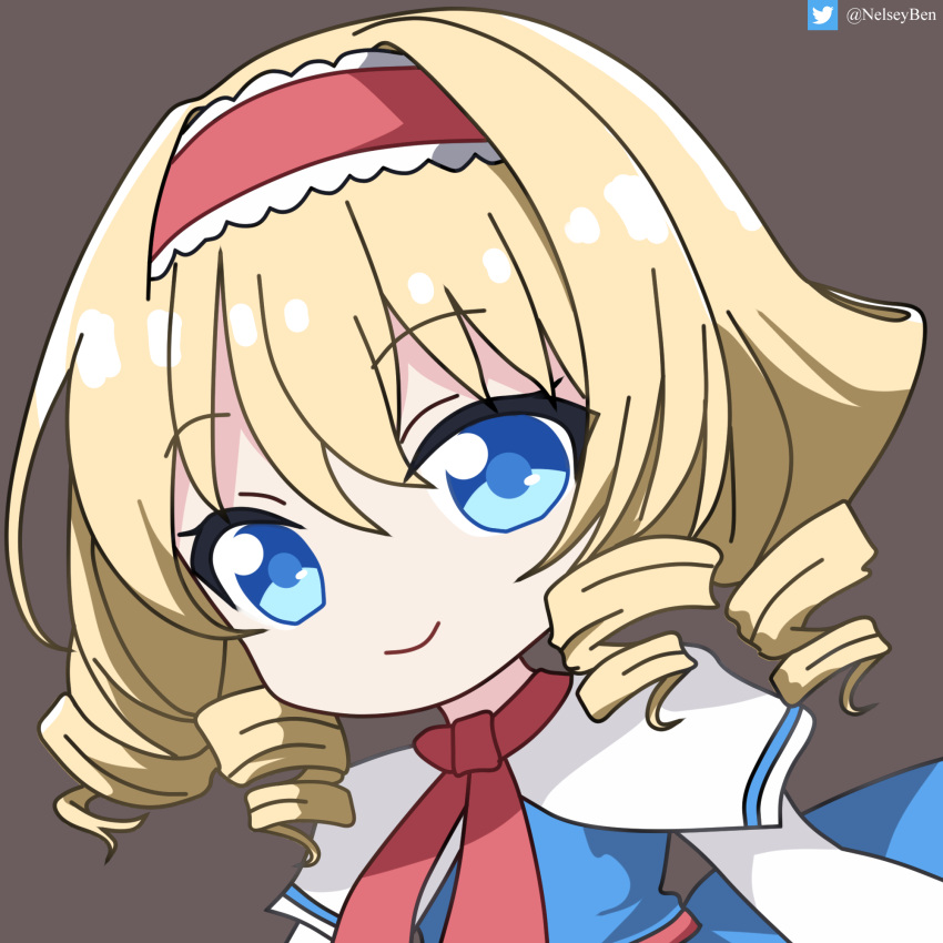 Safebooru - 1girl alice margatroid blonde hair blue dress blue eyes bnelsey bow capelet chibi ...