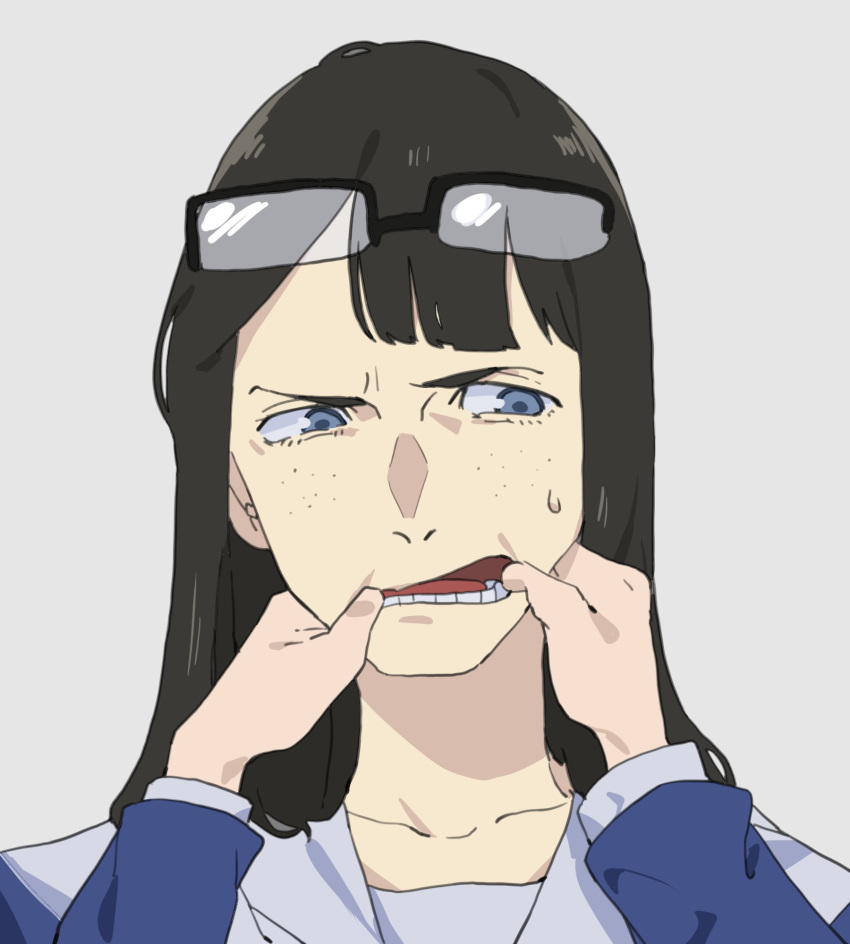 Safebooru - 2girls asakusa midori asymmetrical bangs black hair blue eyes commentary eizouken ni ...