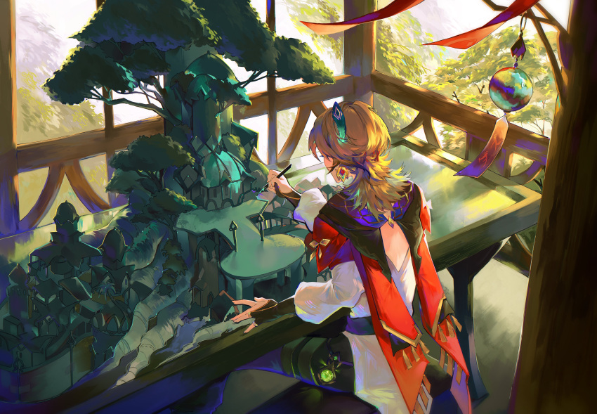 Safebooru - 1boy absurdres black gloves black pants blonde hair cape ...