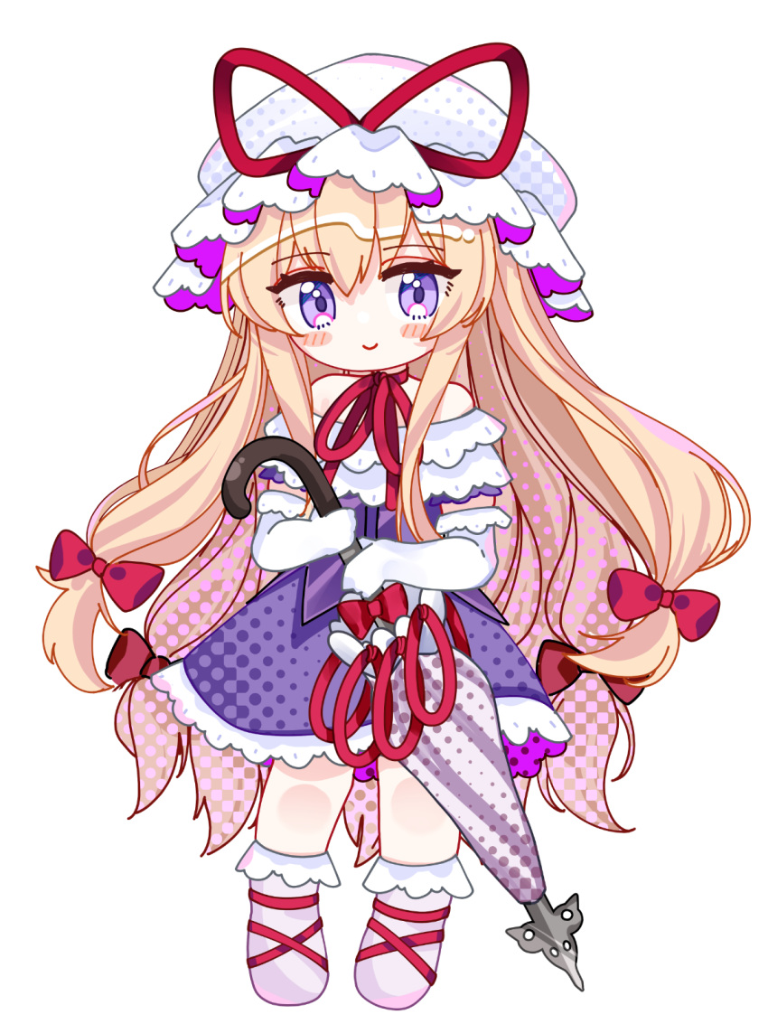 Safebooru - 1girl bare shoulders blonde hair blush chibi choker dress ...