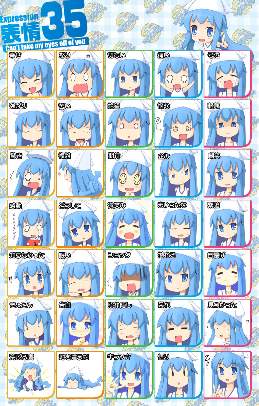 Safebooru - + + 1girl :o = = @ @ \m/ blue eyes blue hair blush stickers ...