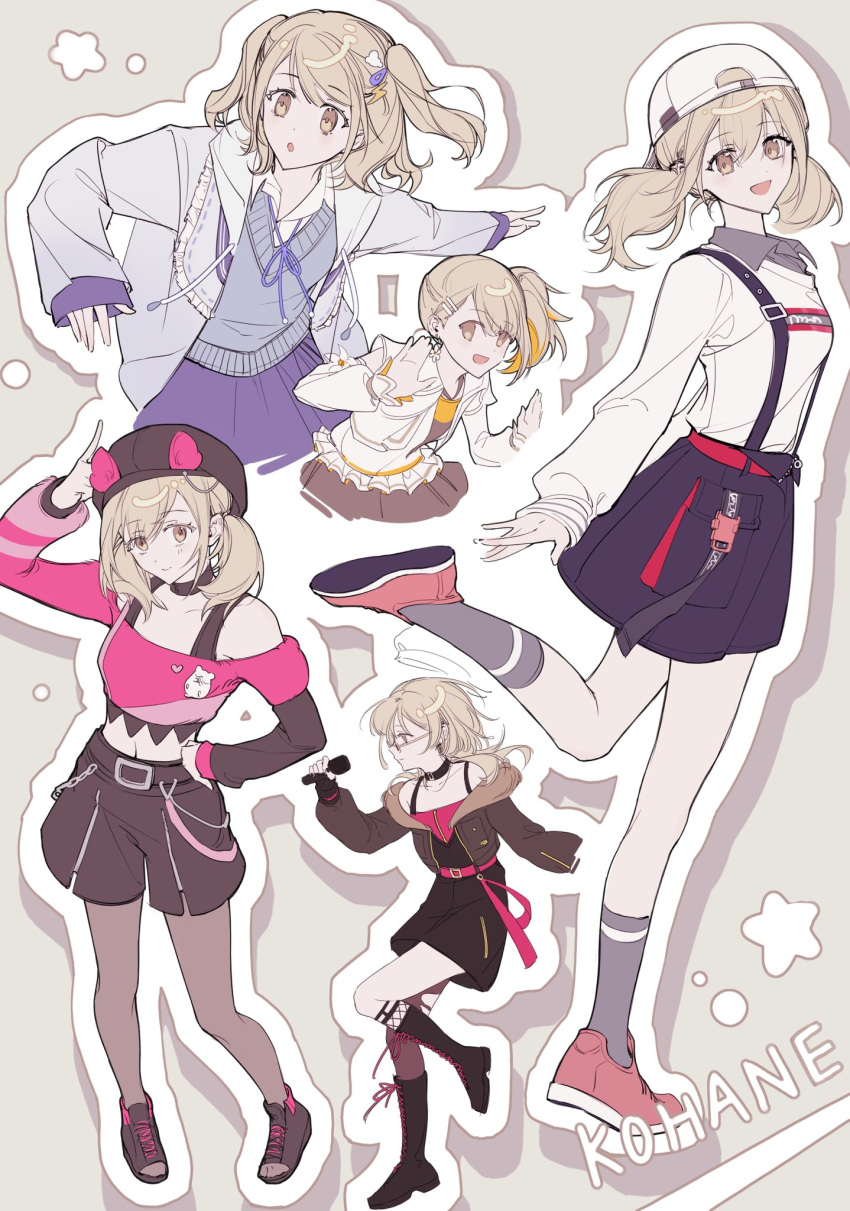 Safebooru - 1girl an9zhuo azusawa kohane baseball cap blonde hair boots choker hat highres ...