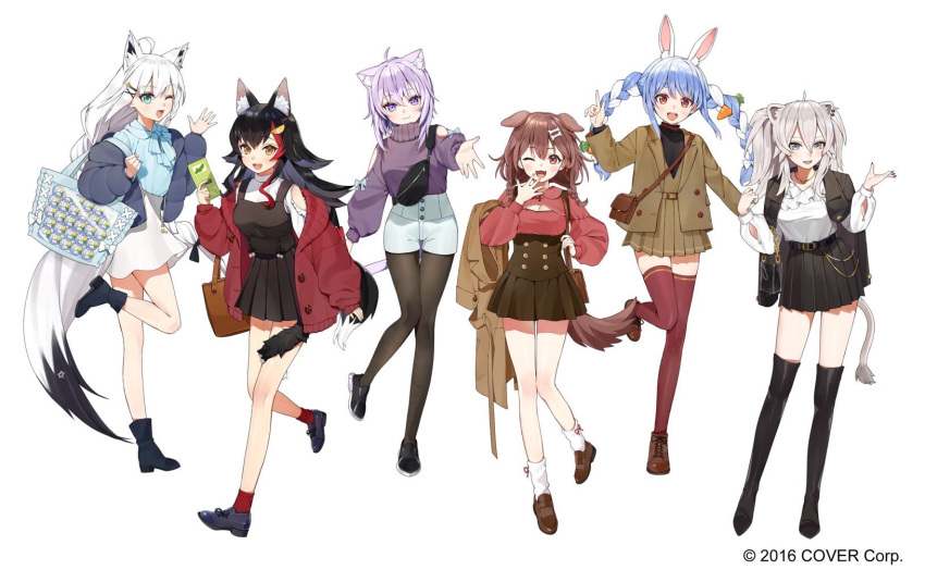 Safebooru - 6+girls :3 ;d ahoge alternate costume animal ear fluff ...