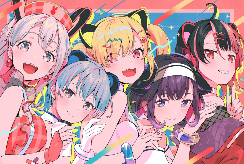 Safebooru - 5girls animal ears bang dream! bang dream! mugendai mewtype black hair blonde hair ...